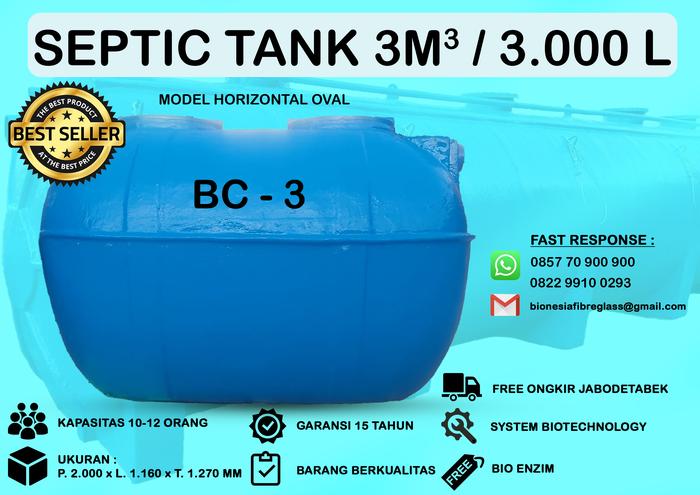Jual Septic Tank BIOTECH Tipe BC-3 ukuran 3M3 / Kapasitas 3000 Liter ...