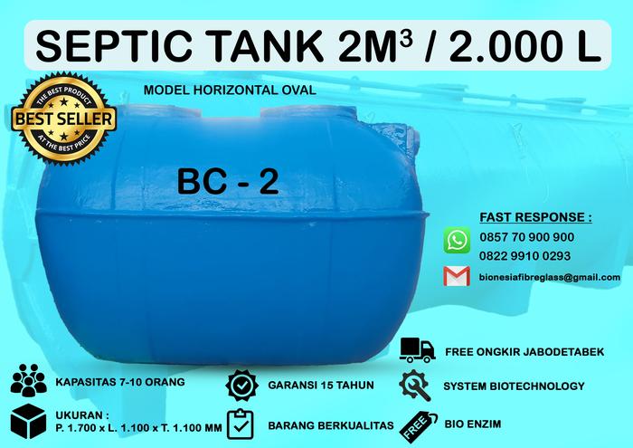 Jual Septic Tank BIOTECH Tipe BC-2 ukuran 2M3 / Kapasitas 2000 Liter ...