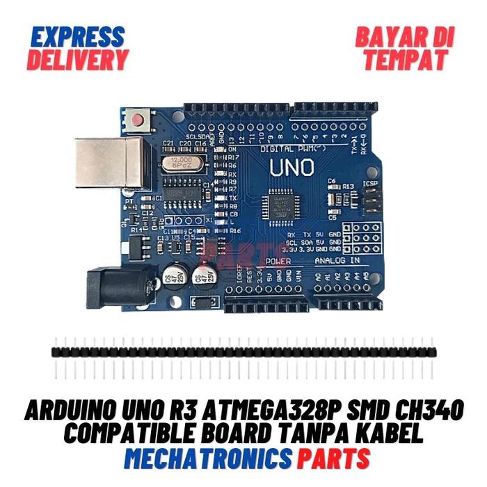 Jual ARDUINO UNO R3 ATMEGA328P SMD CH340 COMPATIBLE BOARD TANPA KABEL - Kota Bandung ...