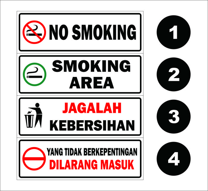 Jual Papan Rambu Akrilik 5x15cm/papan sign rambu/papan tempel acrylic ...