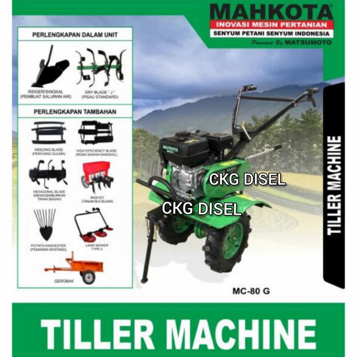 Jual Mesin Tiller Cultivator Bajak Tanah Kering Mahkota MC-80G - Kab. Tangerang - Ckg disel ...
