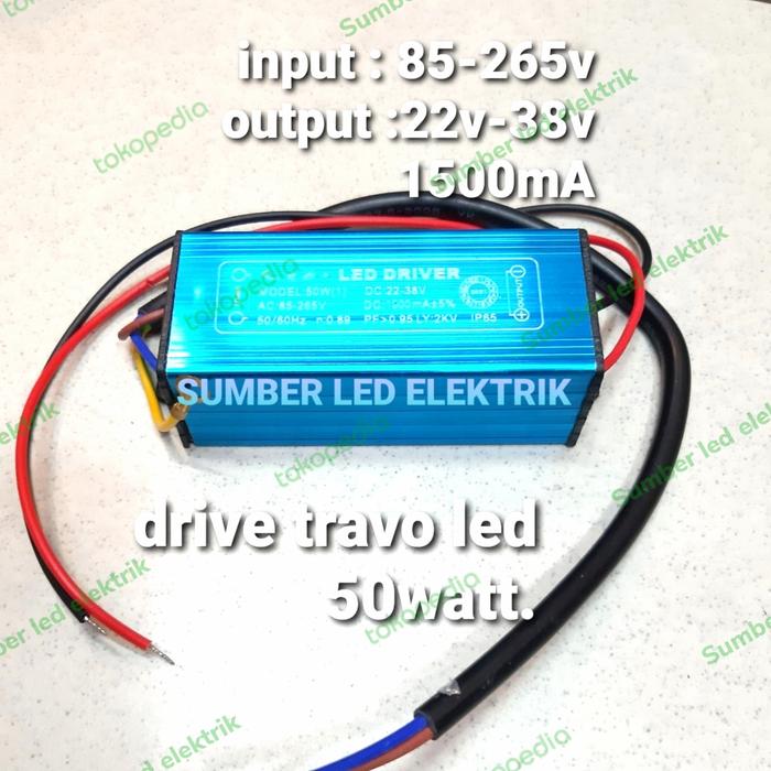Jual driver travo led 50w 50watt driver sorot led pju 50w ballst pju ...