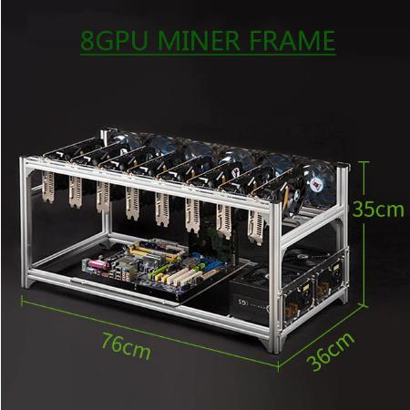Jual Case Server Rack 19 GPU Aluminum Stackable Mining Rig Open Air ...