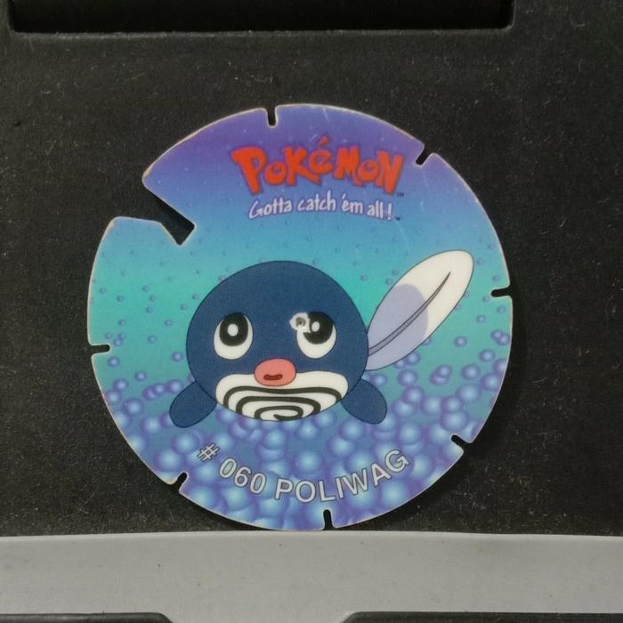 Jual mainan hadiah chiki tazos spin 3d pokemon vintage jadul poliwag ...
