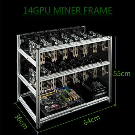 Jual Case Server Rack 19 GPU Aluminum Stackable Mining Rig Open Air ...