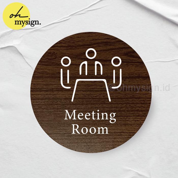 Jual Meeting Room Ruang Rapat Sign Board Kayu Bulat Print Signage Label ...