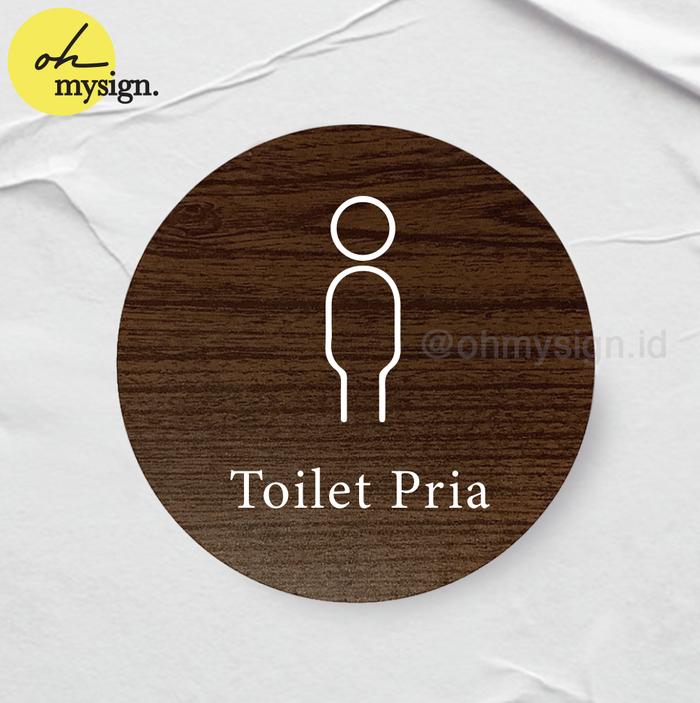 Jual Toilet Pria Sign Board Kayu Bulat Print Signage Label Nama ...