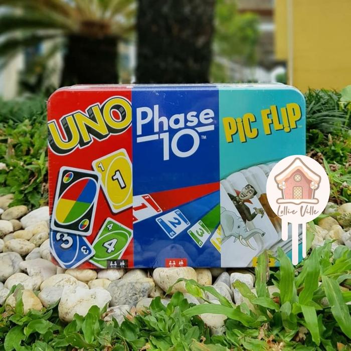Jual UNO Phase 10 Pic Flip Bundle Card Games in Tin Box - Kota Medan ...