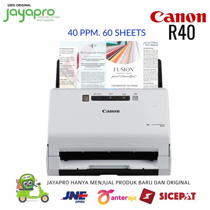 Jual CANON SCANNER IMAGE FORMULA R40 40 PPM 60 SHEETS RESMI - Jakarta ...