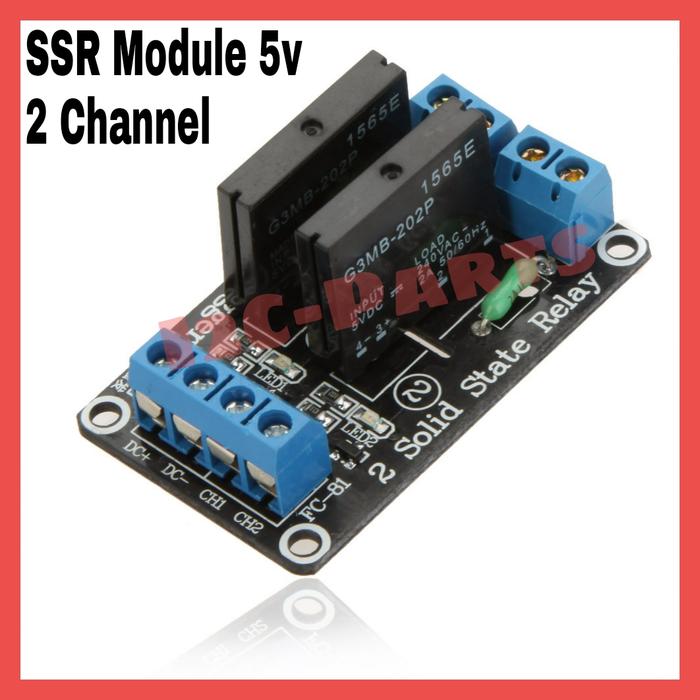 Jual 2 Channel SSR Low Level Solid State Relay Module 5V DC G3MB 202P ...