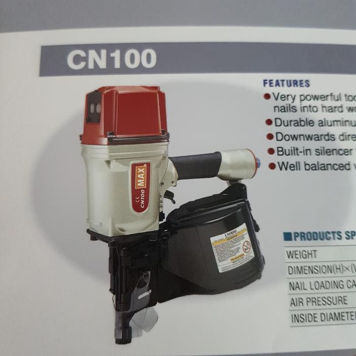 Jual MAX CN100 JAPAN ORI Coil Nailer Gun Alat Tembak Paku Palet CN-100 ...