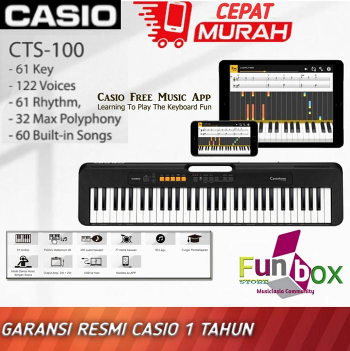 Jual Keyboard Casio CTS 100 / CTS100 / CT-S 100 / CT-S100 Slim Original ...