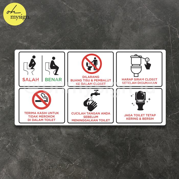 Jual SIGN AKRILIK HIMBAUAN TOILET | ACRYLIC SIGNAGE TOILET 30x15 ...