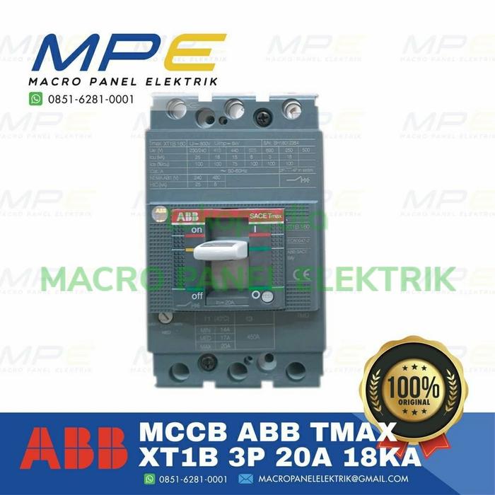 Jual MCCB ABB TMAX XT1B 160 3P 20A 18kA / ABB TMAX XT1 B 160 3P 20A ...