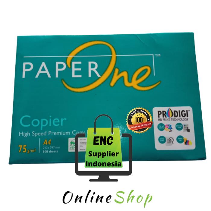 Jual po 500 lembar kertas hvs A4 75 gram paperone fotocopy paperone PO 75gr per rim - tidak ...