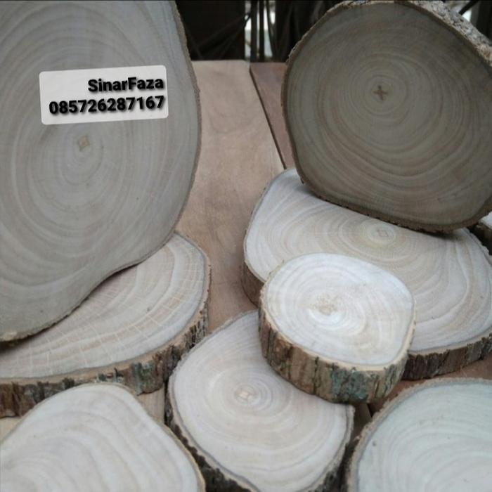 Jual wood slice / potongan log kayu 8-9-10cm/ dekorasi kayu - Kab ...