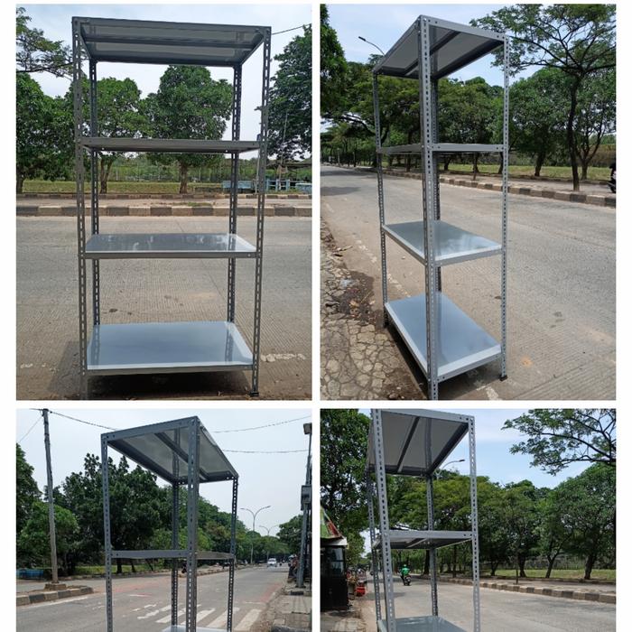 Jual Rak Besi Siku Lubang 5 susun PxLxT 100x50x200 dan Ongkir, Rakit ...