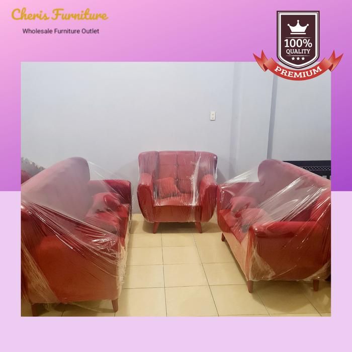 Jual Sofa Scandinavian Set Minimalis Modern Beludru Merah - Kota Medan ...
