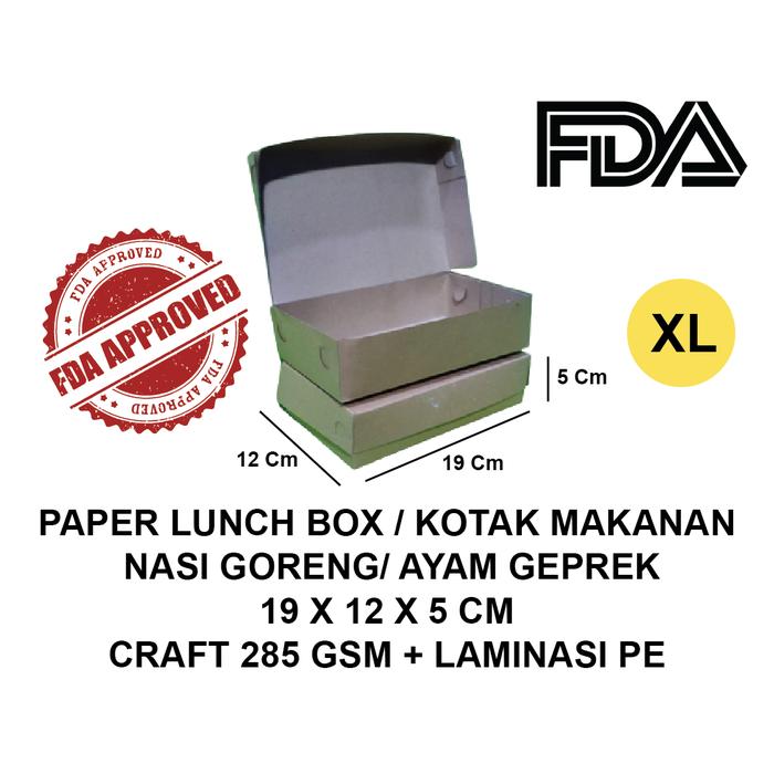 Jual PAPER LUNCH BOX /RICE BOX NASI GORENG TEBAL DALAM LAMINASI UKURAN ...