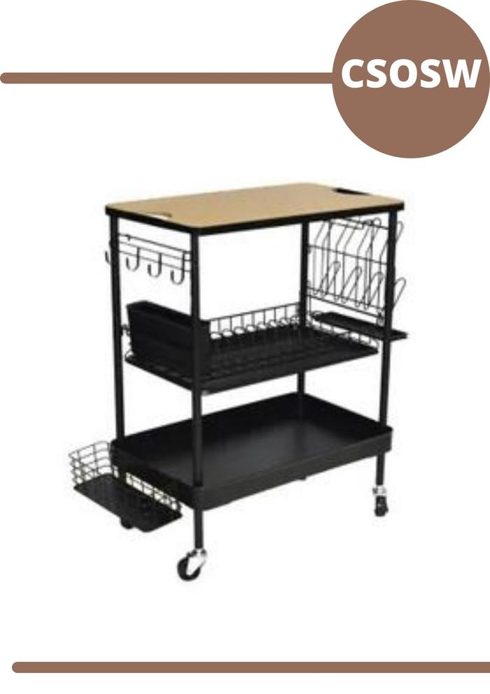 Jual Masterspace Rak Piring Troli 3 Tingkat Hitam Dish Rack Trolley 3 ...