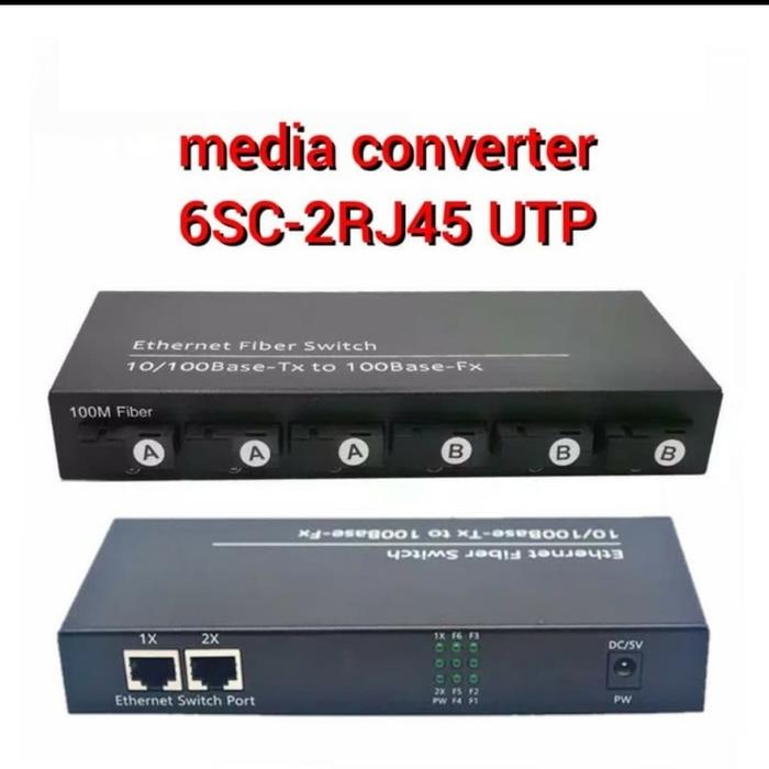 Jual Media Converter 6 Port FO Switch Fiber Optic 6 Port SC 100 Mbps ...