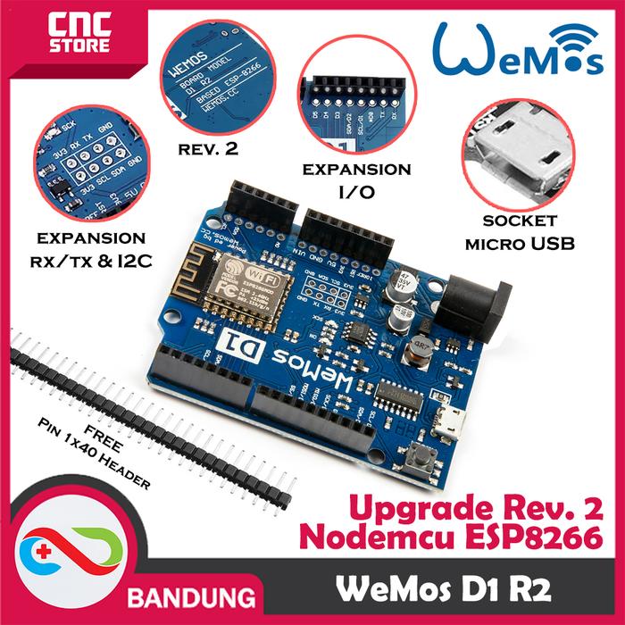 Jual WEMOS D1 R2 WIFI ESP8266 UNO BASED BOARD DEVLOPMENT NODEMCU 4MB ...