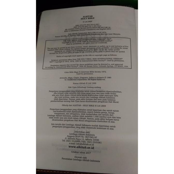Jual Alkitab Niv Indonesia. New International Version. Alkitab Inggris ...