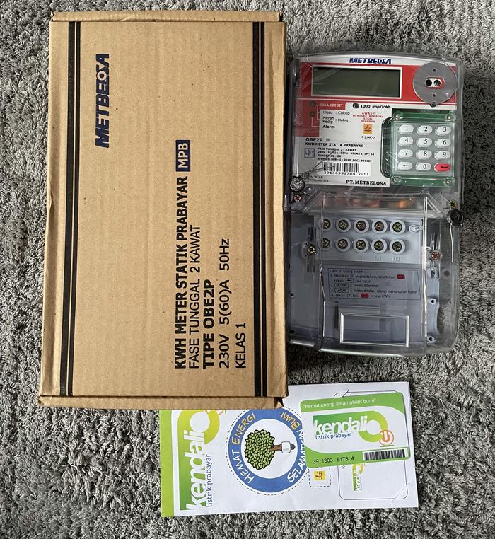 Jual Kwh Meter Statik Prabayar METBELOSA OBE2P 230V 5(60)A Kelas 1 ...