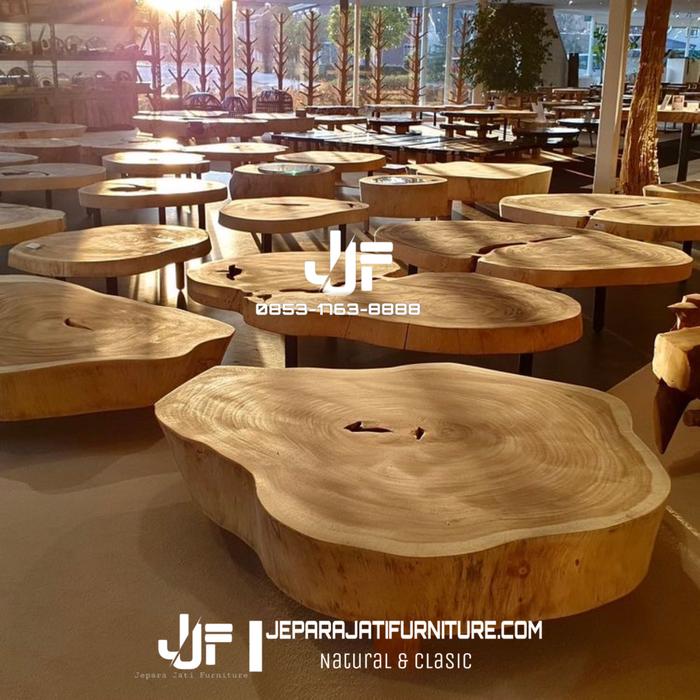 Jual Coffe table mena kopi kayu solid bulat natural - Kab. Jepara - JJF ...