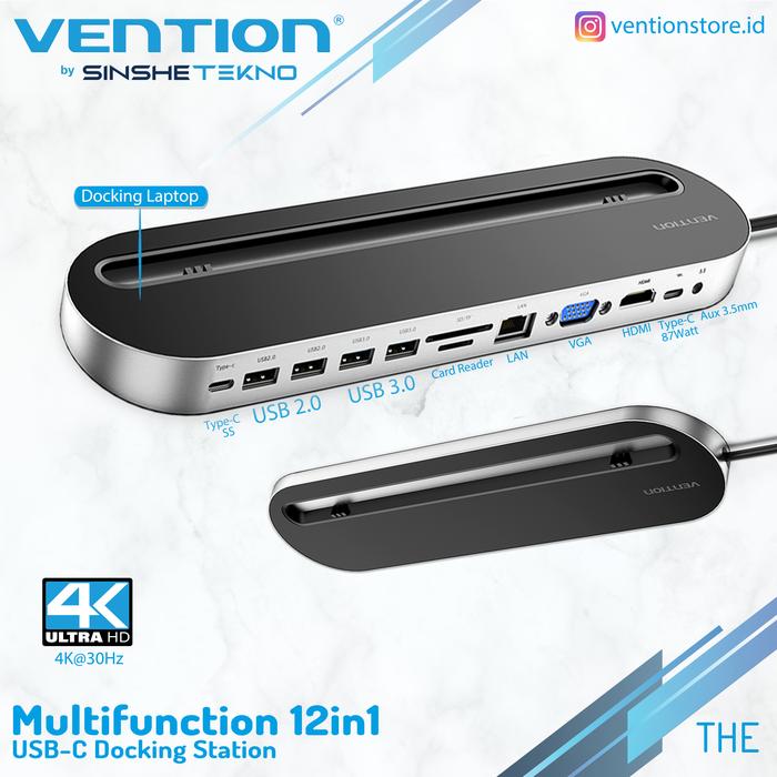 Promo Vention THE 12in1 Docking Station Usb Type-C Thunderbolt 3 Cicil ...