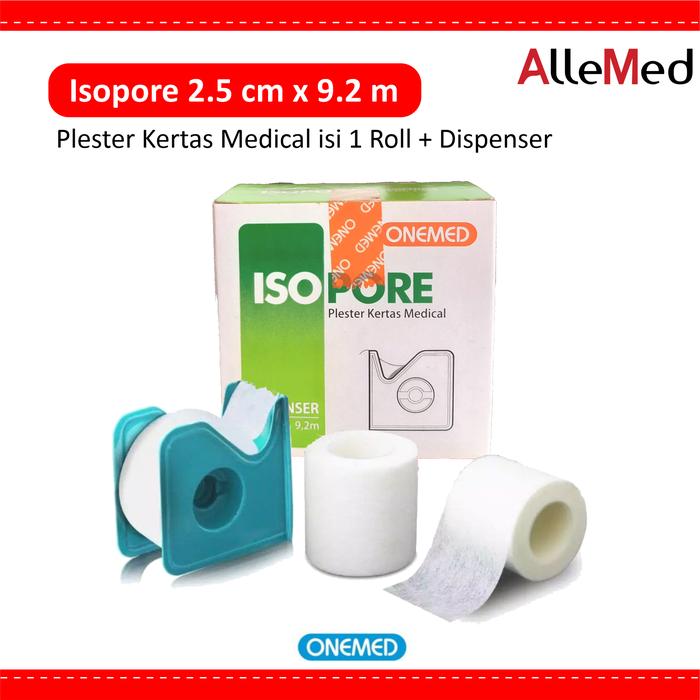 Jual Isopore 1 inch 2,5cm x 9,2m + Dispenser Plester Kertas Medical ...