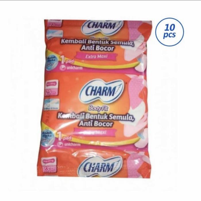 Jual Pembalut Charm Body Fit Extra Maxi Renceng renteng isi 10 pcs ...