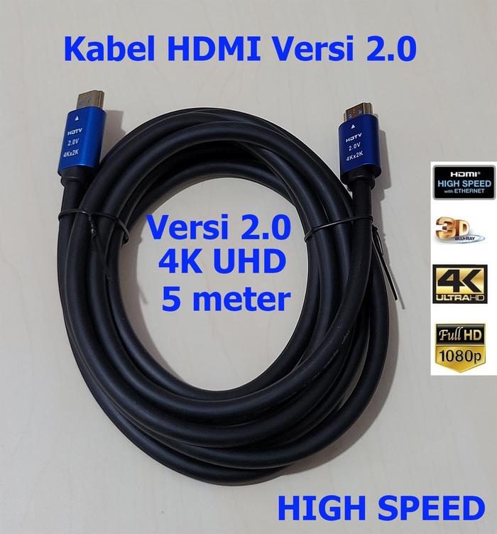Jual Kabel HDMI 5meter Versi 2.0 high speed With Ethernet Support 4K 2K UHD - Jakarta Pusat ...