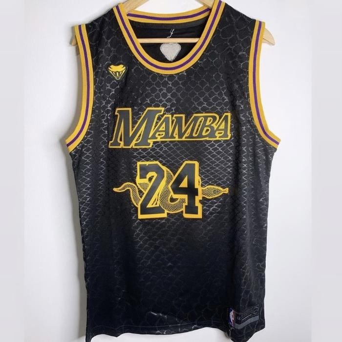 Jual JERSEY BASKET NBA LAKERS MAMBA #24 KOBE BRYANT HITAM SPECIAL ...