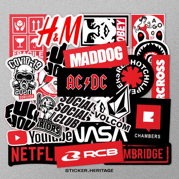 Jual Stiker Sticker Pack BRAND STREETWEAR | STIKER TUMBLER LAPTOP KOPER ...