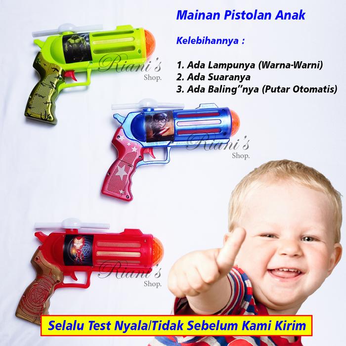 Jual Pistol Mainan Edukasi Anak Tembakan Nyala Lampu Suara Blaster Gun ...
