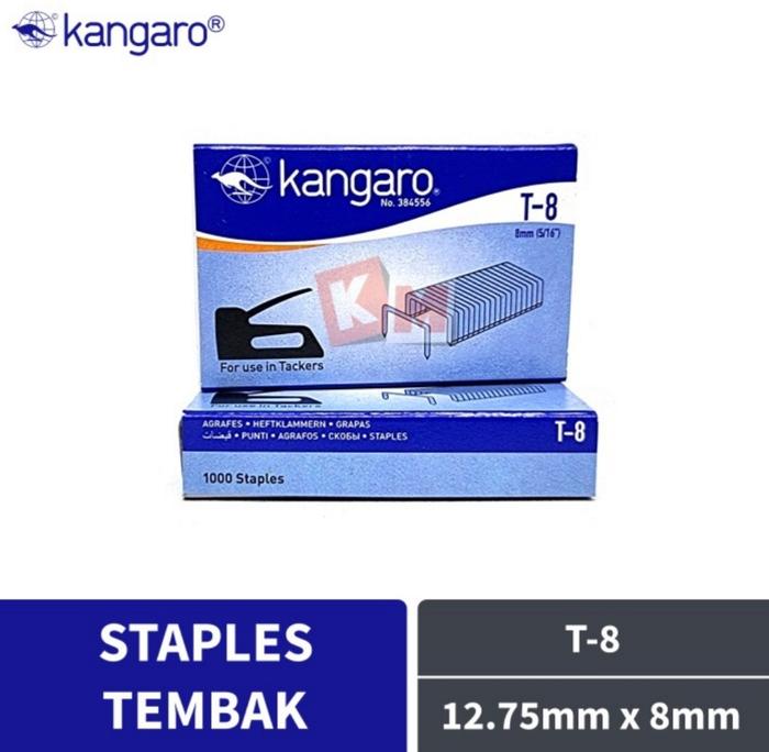 Jual Isi Stapler T 8 Kangaro Staples Gun Tackers Isi Hekter Tembak T8 ...