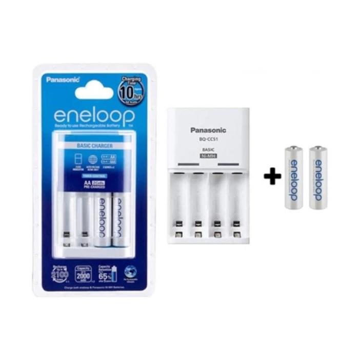 Promo Panasonic Eneloop Basic Charger + 2 Baterai AA 2000mAh Battery ...