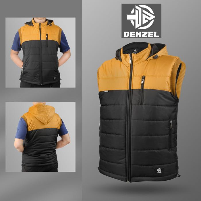 Jual DENZEL Jaket Rompi Casual Pria DZ 034 KUNING HITAM - Yellow ...