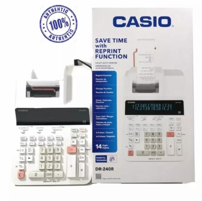Jual Kalkulator Kasir Printing CASIO DR-240R Print Calculator 240 R ...