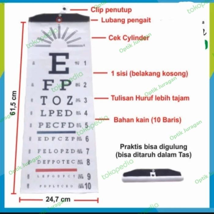 Jual snellen chart alphabet - tes mata rabun manual - alat test mata ...