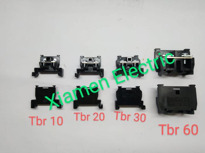 Jual TBR-20 Terminal Block Blok 20A 2.5mm 600V Din Rail Type Black ...