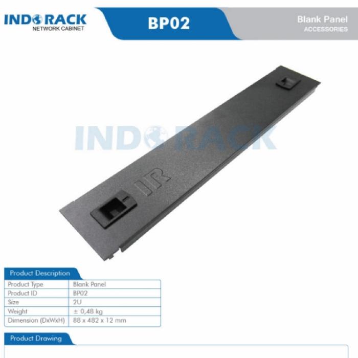 Jual Accessories Rack Indorack 19 Series, Blank Panel 2u : Bpo02 ...
