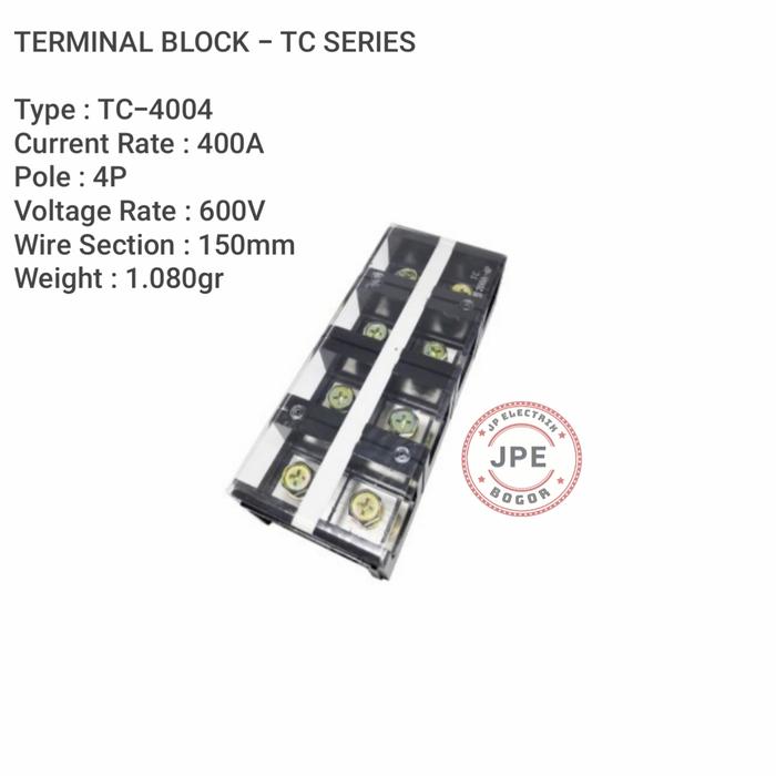 Jual Terminal Block TC-4004/Terminal Kabel 400A 4 Pole - Kab. Bogor ...