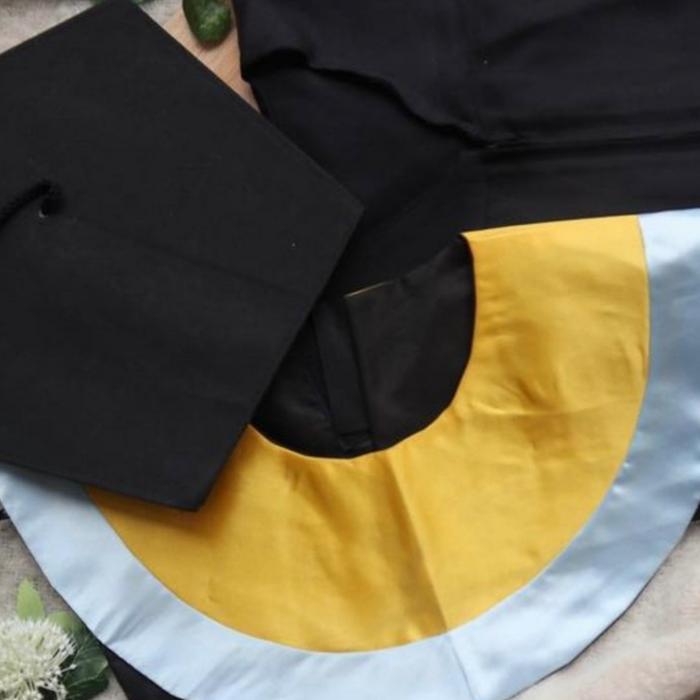 Jual BAJU TOGA WISUDA SARJANA DEWASA KUNING EMAS PUTIH ORIGINAL AISHA ...