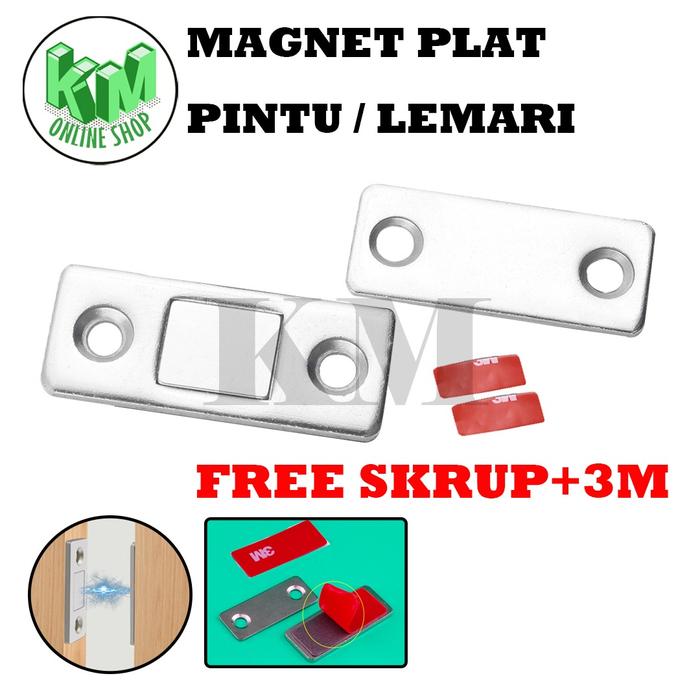 Jual Magnet pintu / Magnet Plat Kuat Penutup Pintu Lurus / Magnetic ...