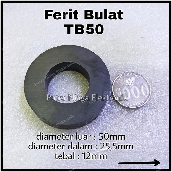 Jual Ferit Core Ring Bulat Hitam TB50 Toroid Ferite Besar - Kota ...