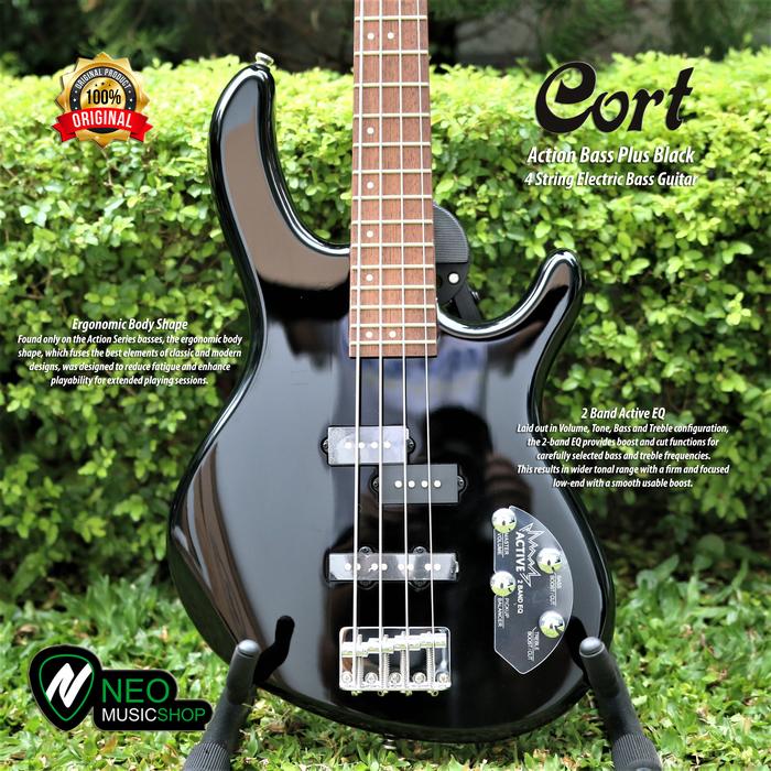 Jual Cort Action Bass Plus Bk 4string With Active Eq Electric Bass ...