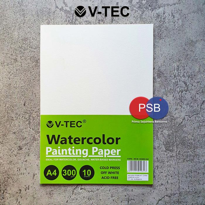 Jual Watercolor Paper V-TEC A4 / Kertas cat air A4 / Kertas gambar A4 - 300 gsm rough - Jakarta ...