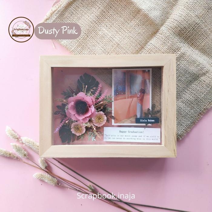 Jual Bunga dalam Frame Transparan 3D 17x22 Hadiah Wisuda Ulang Tahun ...